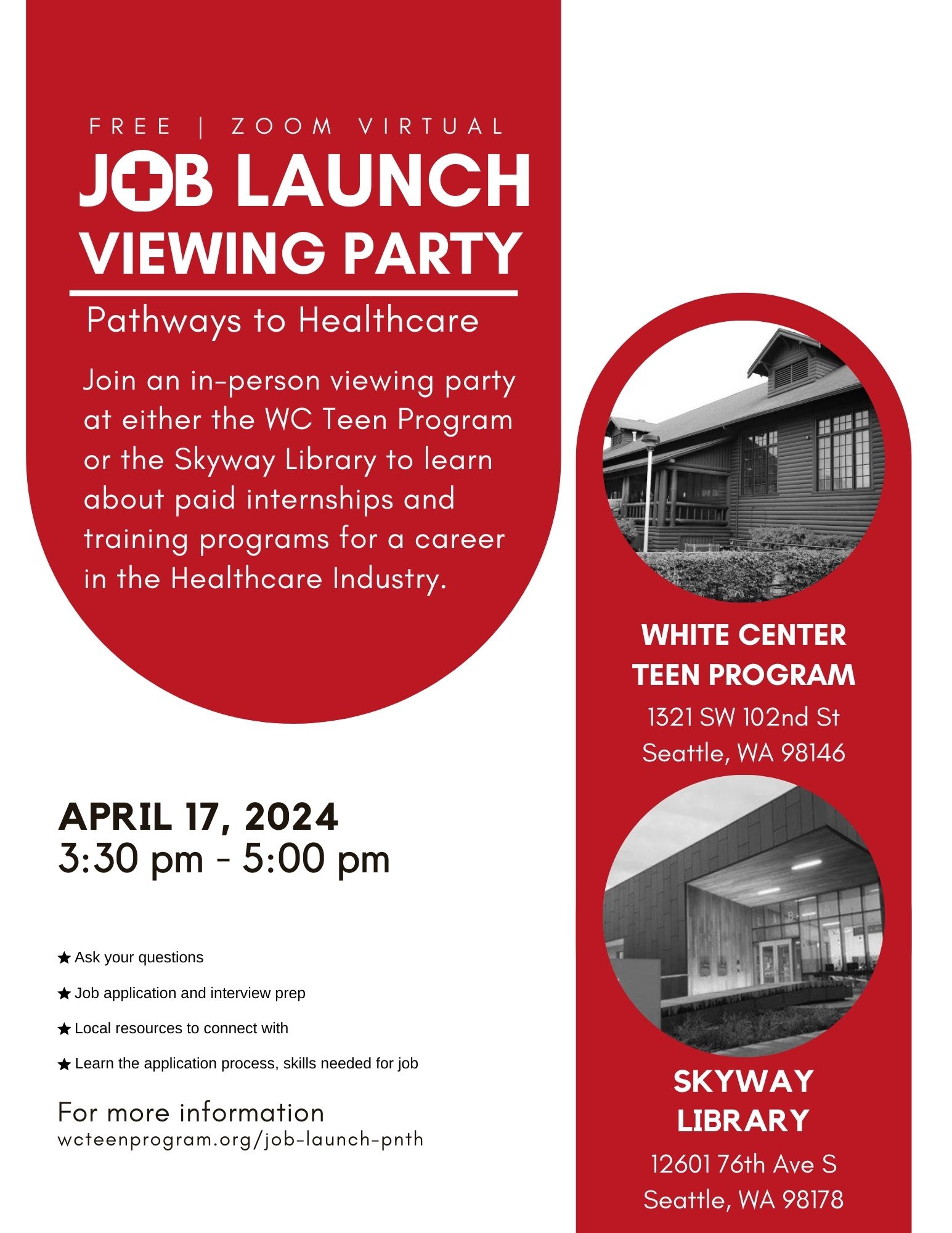 Job Launch & PNTH Job Fair – White Center Teen Program