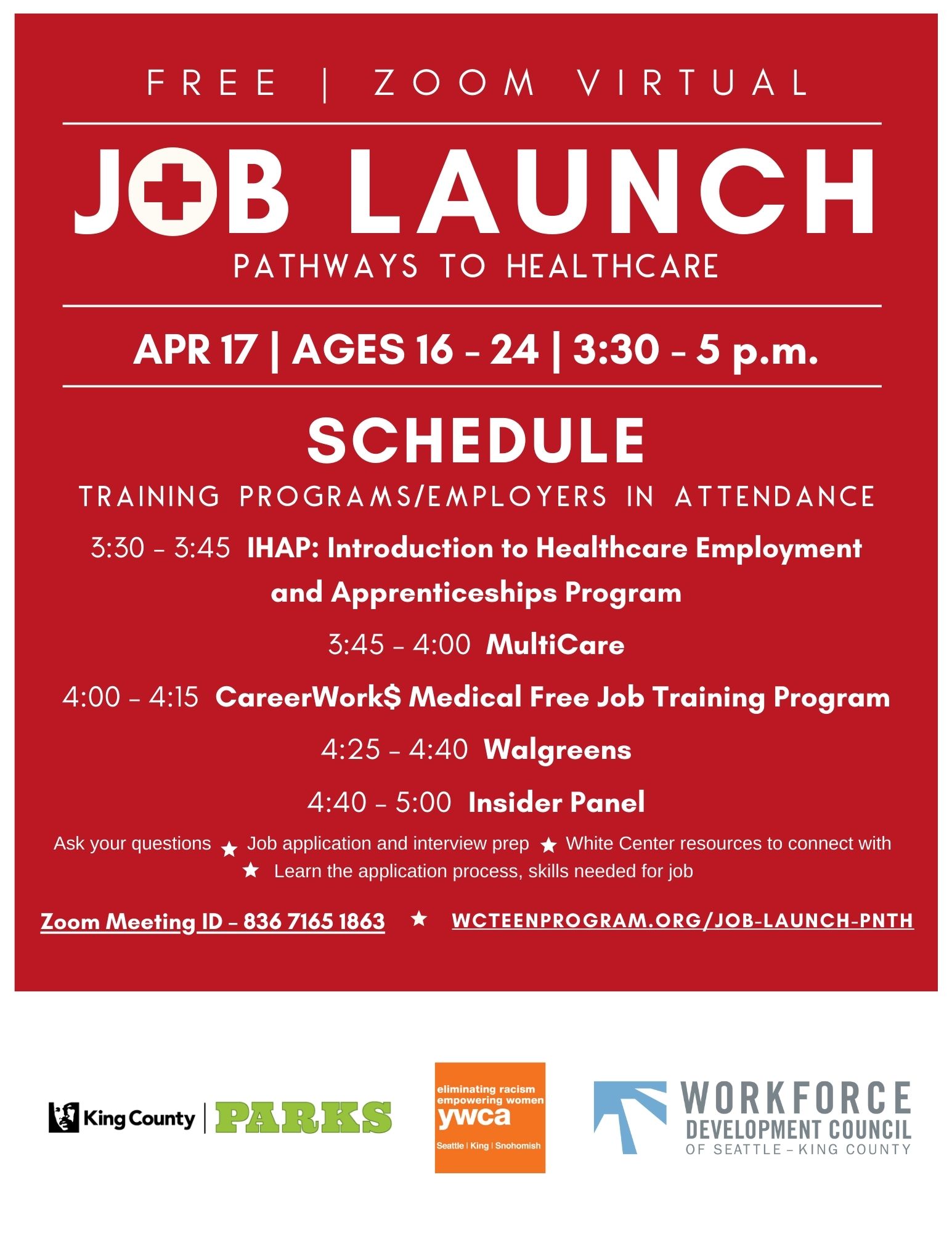 Job Launch & PNTH Job Fair – White Center Teen Program
