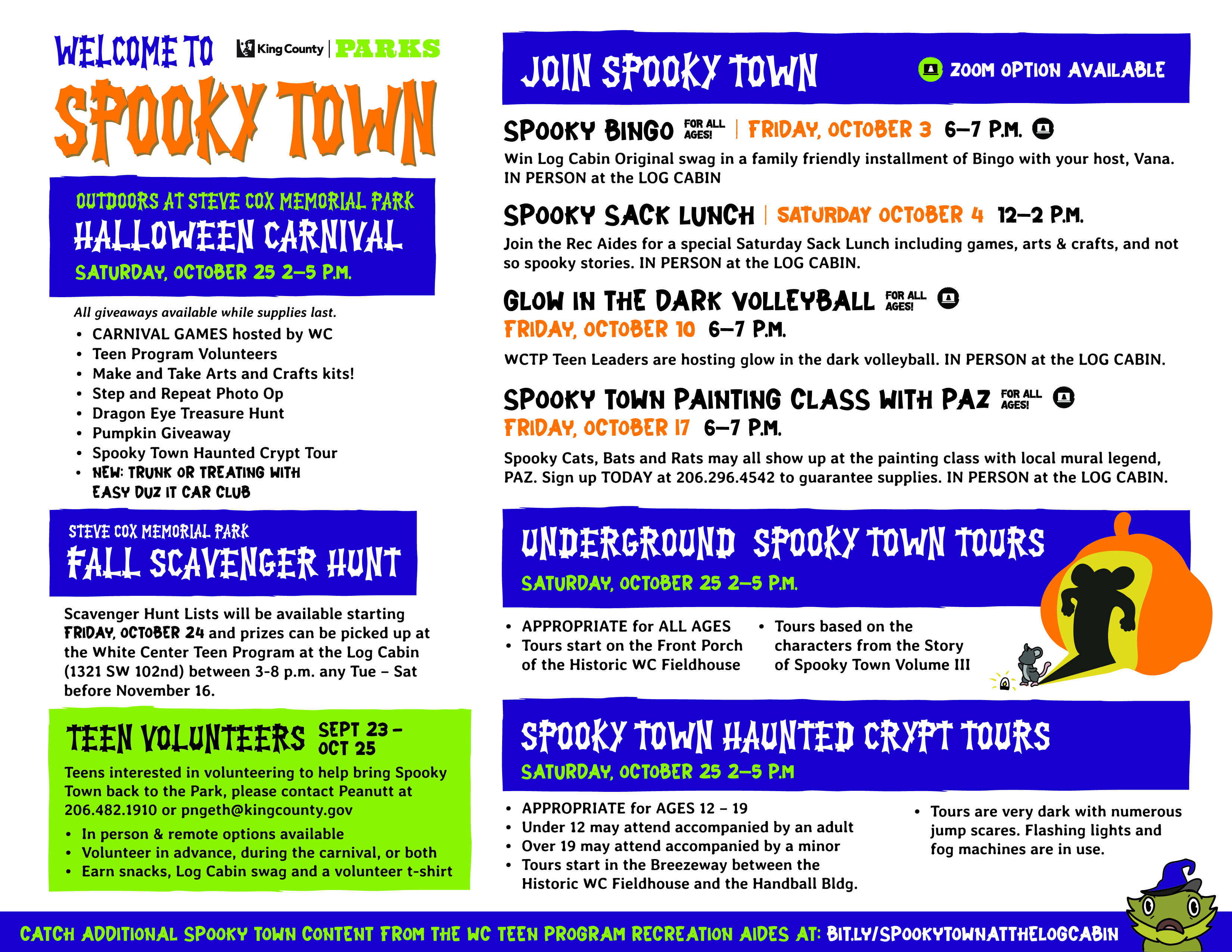 SpookyTown – White Center Teen Program